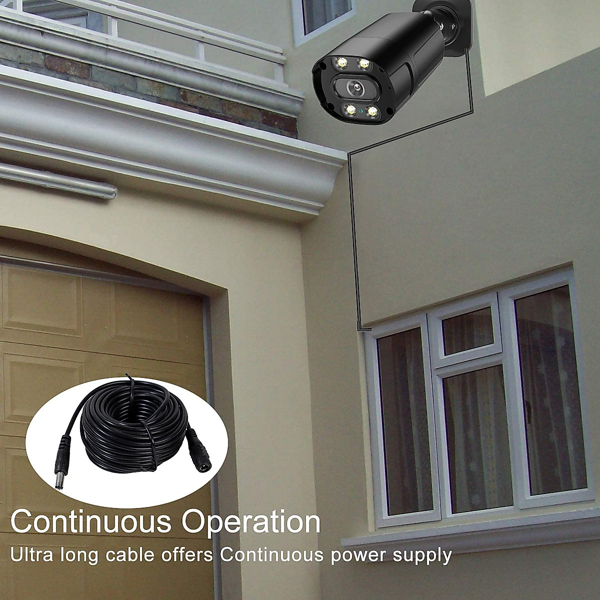 Vanxse Dc 12v CCTV Power Extension Cable 2.1x5.5mm for CCTV Security Camera WiFi IP Surveillance Camera NVR Dvr LED Strip Router Christmas Light (20Meters-65FT)