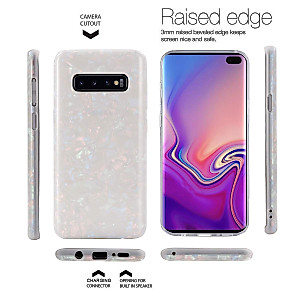 J.west Galaxy S10 Plus Case, Luxury Sparkle Glitter Cute Phone Case Girls Women Pretty Design Translucent Clear Slim TPU Soft Rubber Silicone Cover Protective Case for Samsung Galaxy S10 Plus Colorful
