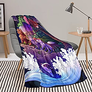 BIKKIA Cats Cartoon Blankets Anime Warriors Throw Blankets for Adult Kids 50"x40"