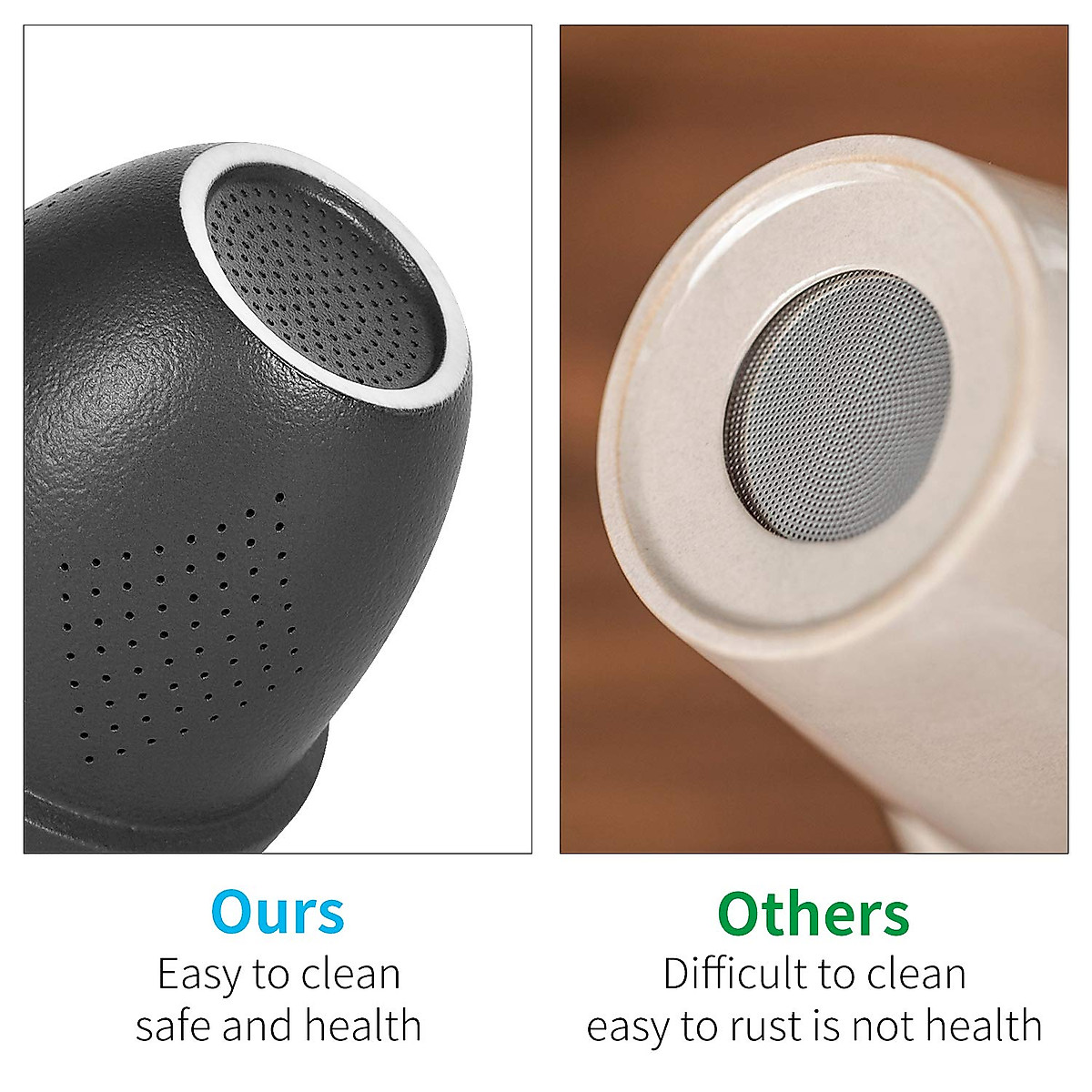 ERBAITM Sandalwood handle Tea Mug，Porcelain Tea Mug with Infuser and Lid，13.5 oz