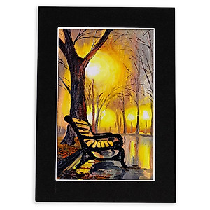 8x10 Mat Bevel Cut for 6x8 Photos - Acid Free Black with Black Core Precut Matboard - for Pictures, Photos, Framing - 4-ply Thickness