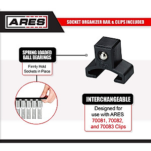 ARES 24001-10-Piece 3/8-Inch Drive Low Profile Impact Torx Bit Driver Set - Chrome-Moly Steel & Manganese Phosphate Coating - Star Bit Size Range T25-T70 - Reusable Storage Rail