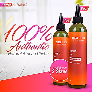 Uhuru Naturals Chebe Hair Growth Oil (4 oz) – African Chebe Serum Treatment & Essential Oils - Natural Repair, Growth & Moisture For Dry Scalp & Hair