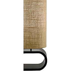 Adesso 1520-18 Harmony Floor Lamp, 47 in., 2 x 60 W Incandescent/13 W CFL, Black/Brown, 1 Painted Lamp