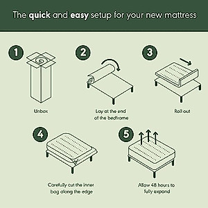 Furinno Tidur Cooling Gel Memory Foam Mattress, 5 Inch, California King