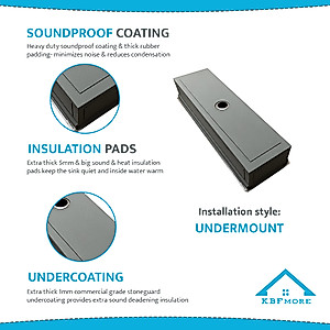 KBFmore 58 Inch Stainless Steel Undermount Workstation Kitchen Sink with Rolling Up Grid, Bottom Grid, Strainer Kit, Colander, Two Colander, and Two Bamboo Cutting Board