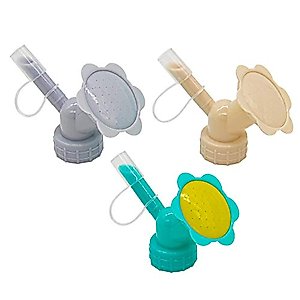 AUEAR, Plastic Bottle Watering Dual Head Spout Bottle Cap Sprinkler Plant Bonsai Bottle Cap Sprinkler for Indoor Seedlings Plant Garden Tool (3 Pack)