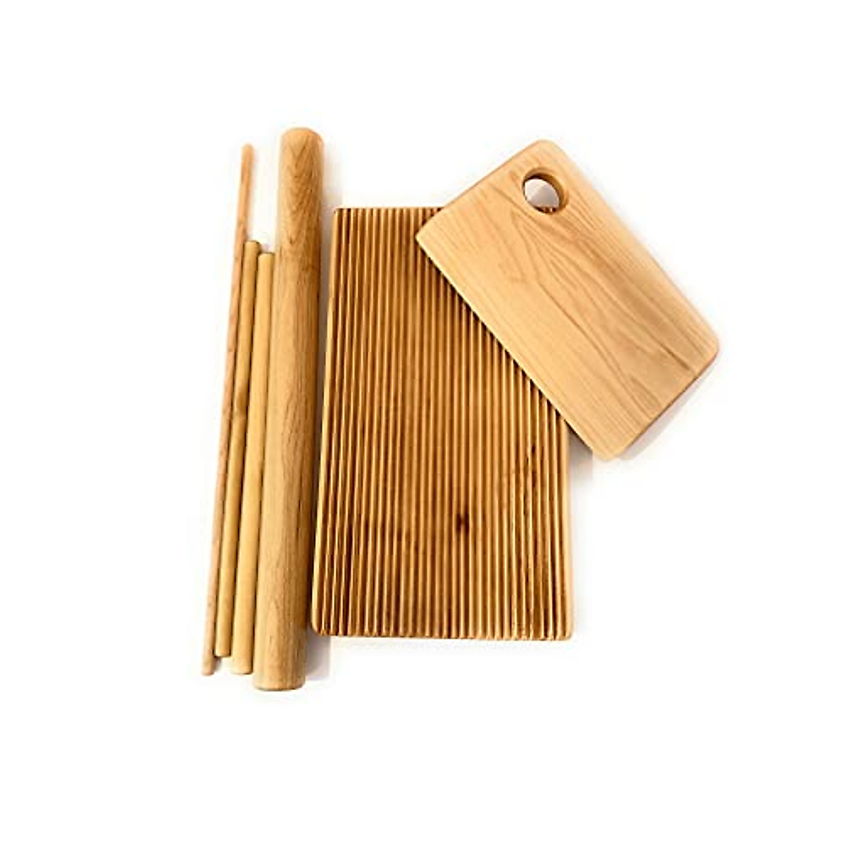 Pasta board set, 6 piece, macaroni, trofie, gnocchi, garganelli