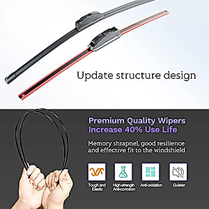 26" 17" 12" Windshield Wiper Blades Replacement for Honda CR-V CRV 2022 2021 2020 2019 2018 2017 Premium All Weather Wiper Blade (3 of Set)