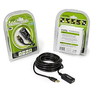 Plugable 5 Meter (16 Foot) USB 2.0 Active Extension Cable Type A Male to A Female - Driverless