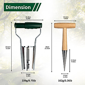 KDMY Bulb Planter with Depth Mark- Ideal Bulb Transplanter for Planting Green, Hand Dibber Garden Tool, Seed Planter Tool with Depth Mark - 11" Seed Dispenser for Planting Steel