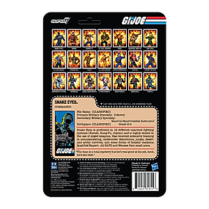 Super7 G.I. Joe Snake Eyes - 3.75" G.I. Joe Action Figure with Accessory Classic Cartoon Collectibles and Retro Toys