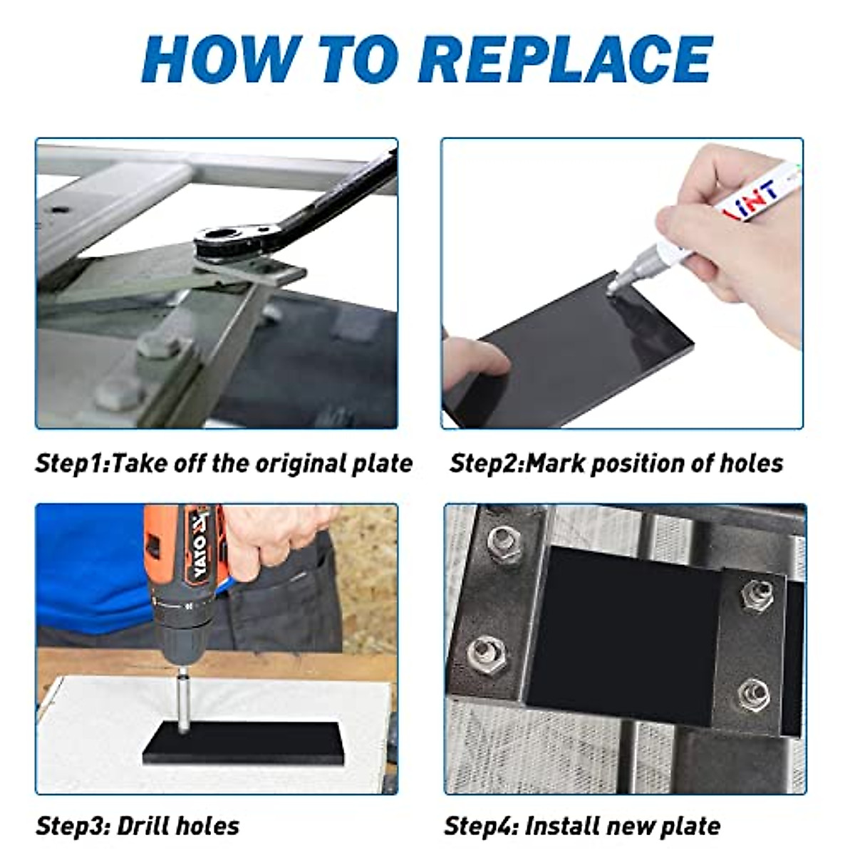 Tiga Patio Rocker Chair Spring Plate Replacement, Universal Fiberglass Spring Plates for Outdoor Swivel Rocker Patio Chair - 5 x 2.5 Inches - Pack of 4