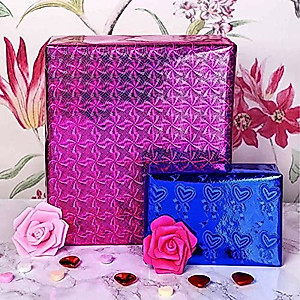 Wrapping Paper Holographic Foil Gift Wrap 17.3 x 200 In Per Roll (73 Sq Ft Total) 3 Designs