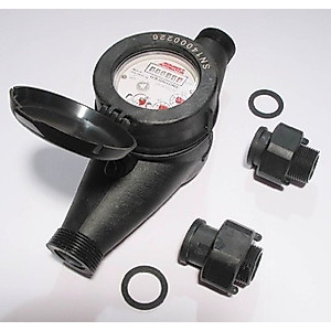 3/4” Water Meter: Plastic, NSF Certified, Multi-Jet, Cubic Feet (Horizontal Installation)