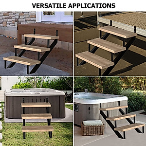 Doniks Steel Stair Step Riser -3 Step for Deck Height 27 Inches metal Stair Stringer Step Stringer support connector Frame hanger bracket