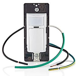 Leviton DOS02-LW Decora Motion Sensor In-Wall Switch, Auto-On, 2A, Single Pole, White