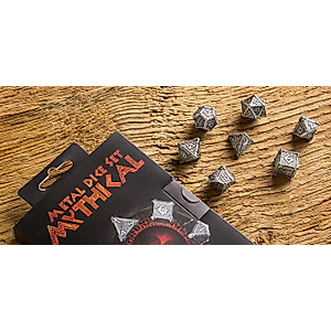 Q Workshop Metal Mythical 7 Polyhedral Ornamented Dice Set