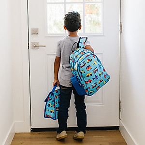 Wildkin 15 Inch Kids Backpack Bundle with Lunch Bag (Trains, Planes & Trucks)