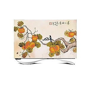 Waterproof Anti-Static New Chinese Style Dust Cover LCD TV Cover Protective Cover Computer Monitor Protective Film Universal For Hanging Desktop(Size:40in,Color:A)