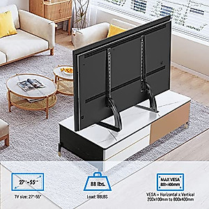 MOUNTUP Universal Table Top TV Stand for Most 27-55 Inch LCD LED Flat Screen TVs, Replacement Table Top TV Base with 3-Level Height Adjustment, TV Leg Max VESA 800x400mm, Holds up to 88lbs MU1009
