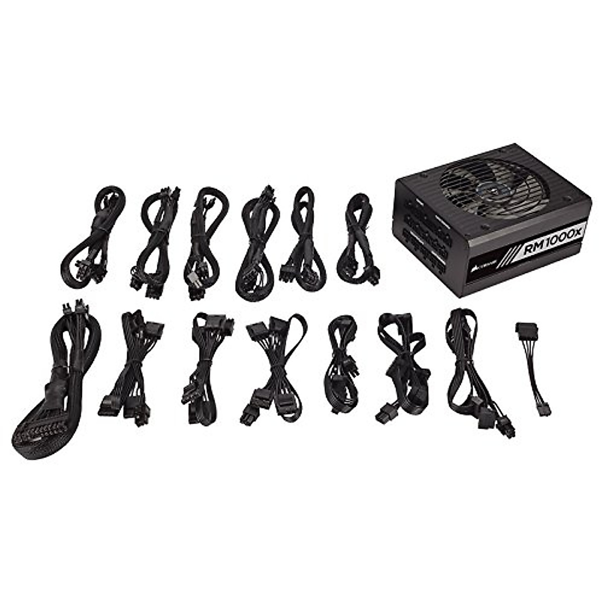 Corsair CP-9020094-UK RM1000x 1000 W 80 Plus Gold Certified Modular 135 mm Thermally Controlled Fan Power Supply Unit - Black