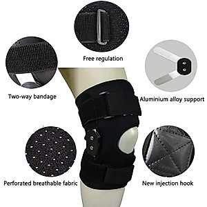 Knee Braces for Knee Pain Arthritis Aluminium Adjustable Hinged Knee Orthosis Brace Support Ligament Sport Injury Orthopedic Splint Knee Pads Outdoor Knee Splint Support for Arthritis Pain Relief