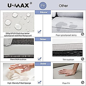 U-MAX 7 Pieces Outdoor Patio Furniture Set,Wicker Patio Furniture Set with Table and Chair, Outdoor Furniture Sets Clearance,Grey Rattan Outdoor Sectional with Grey Cushion