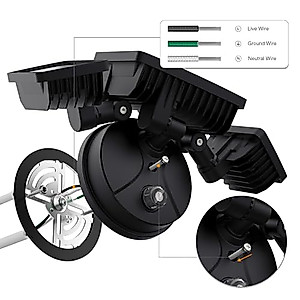 Onforu 60W LED Dusk to Dawn Security Lights, 6000LM Exterior Flood Light, IP65 Waterproof Outdoor 3 Adjustable Heads Photocell Lights Fixture, 6500K White Floodlights for Garage, Patio, Yard