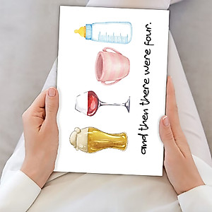 VvOoOvV Funny s for Boys Girls, Cute New Baby Card for New Mom Dad, Cute Baby Birthday Card for Friend, And Then There Were Four Card