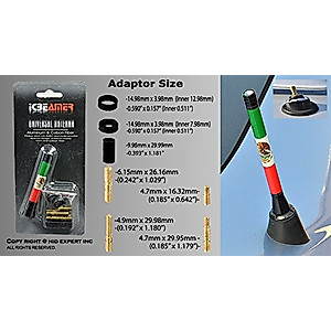ICBEAMER 5 inch Mini Mexico Flag Aluminum with Internal Copper Coil Universal Fit AM/FM Radio Antenna Replacement Compatible for Car, Truck and Van