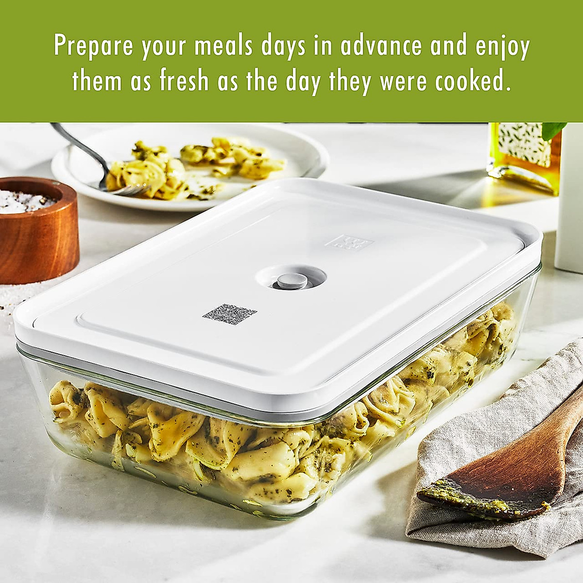 ZWILLING Fresh & Save Large Vacuum Sealer Container, Casserole Dish with Lid, Brownie Pan, Lasagna Pan, Pizza Pan, 11.5 x 7.9 x 3.2-inch