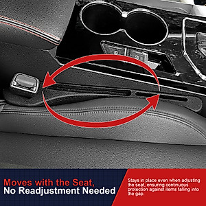 ARISMOTOR Car Side Seat Gap Filler Universal Fit Organizer for Car SUV Truck to Fill The Gap Between Seat and Console Stop Cellphones Keys Wallet Coins from Dropping, Pack of 2