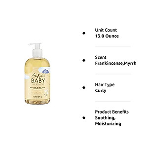 SheaMoisture Baby Wash & Shampoo for All Skin Types Raw Shea, Chamomile & Argan Oil Baby Wash and Shampoo with Frankincense & Myrrh to Help Cleanse 13 oz