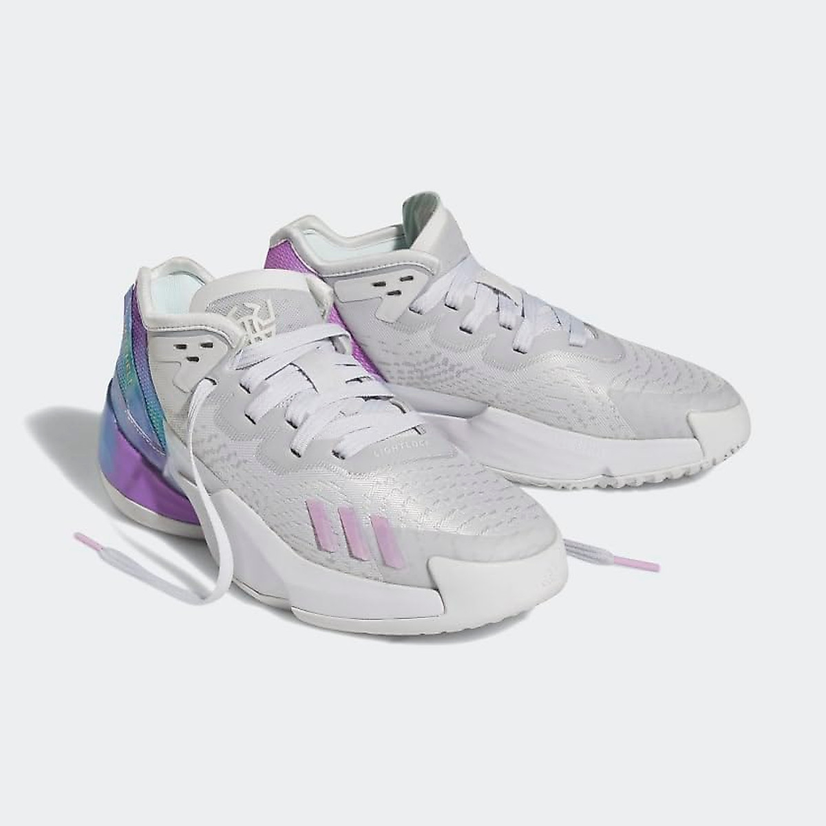 adidas D.O.N. Issue 4 Basketball Shoe, Dash Grey/Bliss Lilac/Grey, 6 US Unisex Big Kid