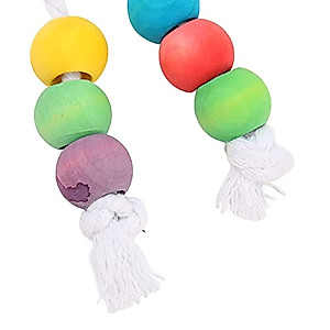 Tnfeeon Bird Swing Toy Set Bird Cage Toys Chewing Hanging Bell Bird Cage Colorful Toys with Wooden Hanging Stand Ladder for Parakeet Cockatiel