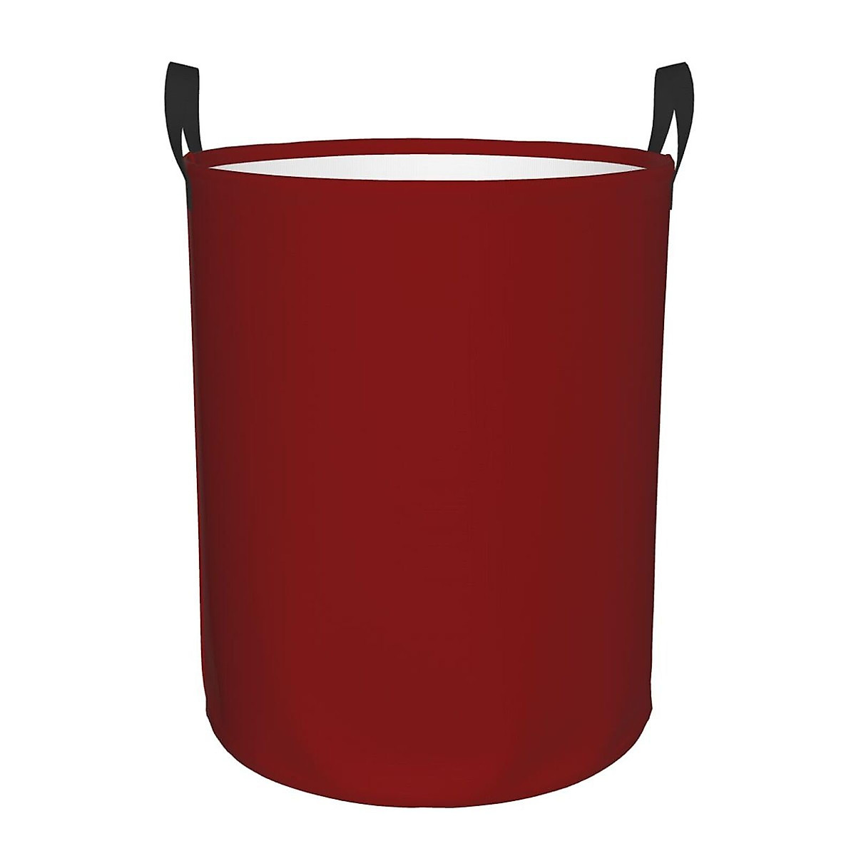 Xiso Ver Maroon Laundry Hamper - Large Laundry Basket with Handles Waterproof Round Collapsible Clothes Storage Bin for Dirty Clothes, Towels, Pillows