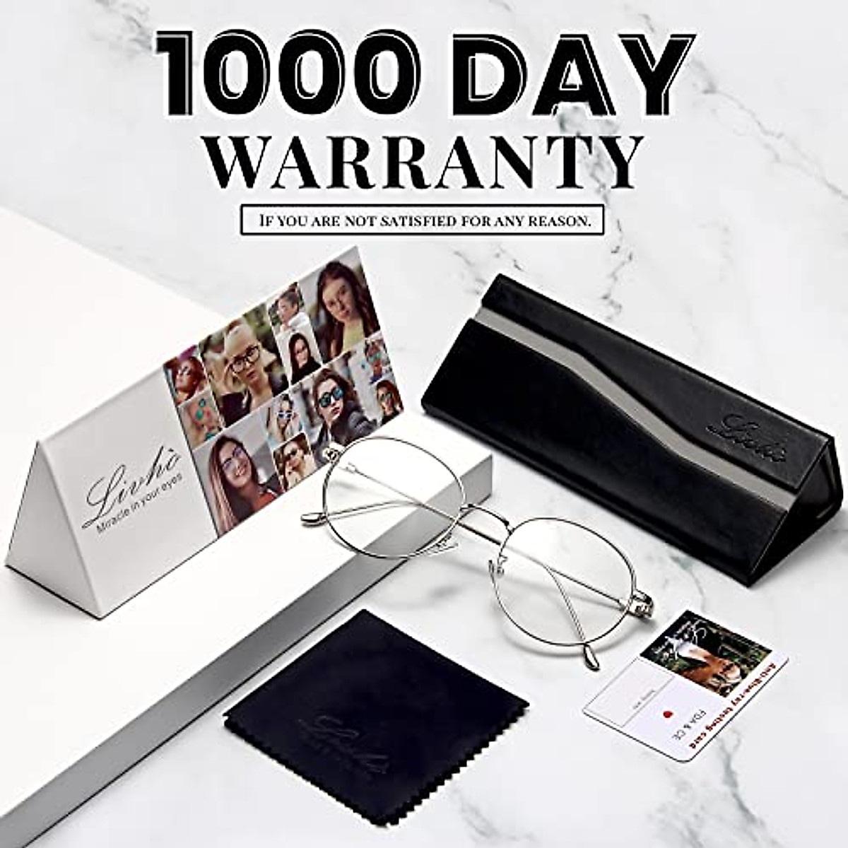 livho Blue Light Blocking Glasses, Retro Round Fake Eyeglasses Frames Anti UV Ray Filter Computer Gaming Glasses Women Men (Silver Frame,Transparent lens)