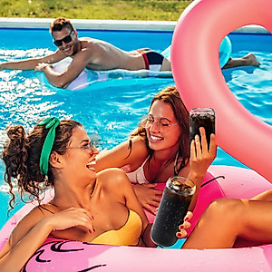 Fenspeed 2pcs Glass Cups with Lids and Straws Beer Can Drinking Glasses Set 20oz Iced Coffee Glasses Reusable Travel Tumbler Cup for Boba Smoothie Juice