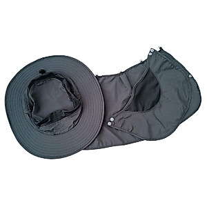 DDYOUTDOOR™ 07-281 Fashion Summer Outdoor Sun Protection Fishing Cap Neck Face Flap Hat Wide Brim (Dark Gray)