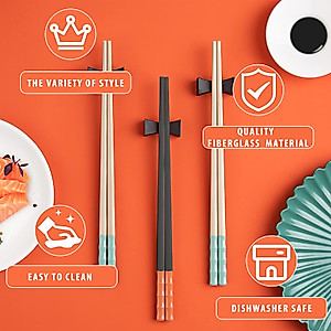 5 Pairs Family Reusable Chopsticks Dishwasher Safe, 9.6 inch/24.3cm Non-Slip Hotel/ Restaurant Japanese Chop Sticks, Chinese ChopStick Gift Set, Blue&Yellow