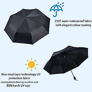 NOOFORMER Compact Travel sun&rain Umbrella - Lightweight Small Windproof Waterproof Folding Parasol Umbrellas with 95% UV Protection for Men Women Kids Multiple Colors