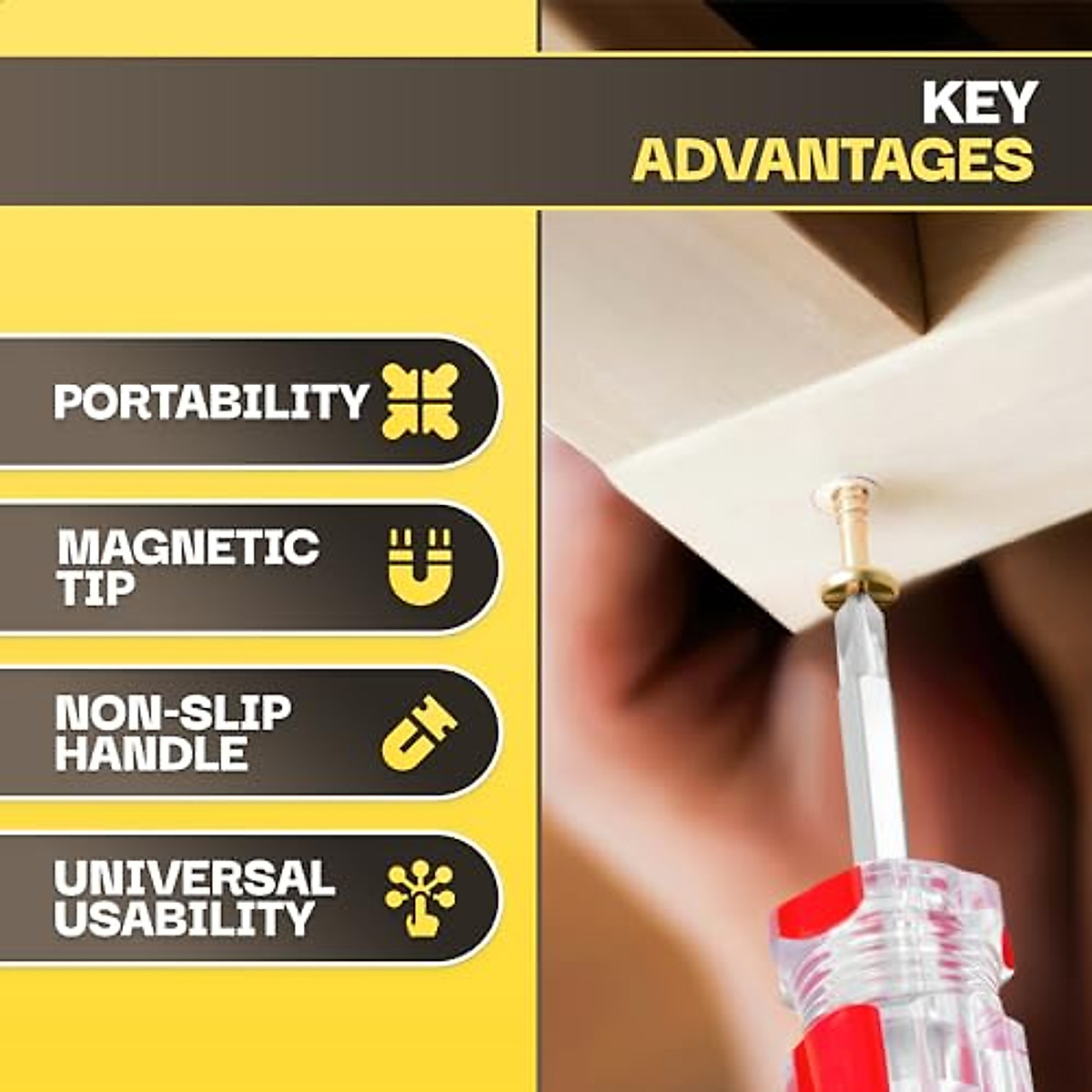 Small Flathead Screwdriver Slotted Phillips Screwdriver - Stubby Screwdriver Set Magnetic Tip Flat Phillips Short Screwdriver for Small Screws - Mini Screwdriver Set Small Size Pocket Screw Driver Set