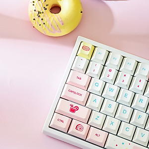 YUNZII Macaron 84 84-Key RGB Hotswap Wired Mechanical Gaming Keyboard with PBT Dye-subbed Keycaps for Mac/Win/Gamers (Gateron Yellow Switch,Macaron)