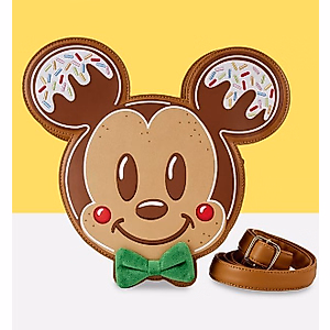 Loungefly x Disney Mickey and Minnie Gingerbread Cookie Figural Crossbody Bag -Disney Lover Disneybound Christmas Holiday