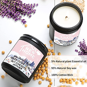 Lavender Scented Candle - Serenity + Calm - Happy Birthday Gifts for Women - Funny Gift for Best Friend Coworker Classmate Bestie Present 8 oz/227g Soy Wax Candle