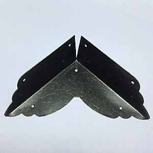 Corner Protectors Metal Bronze Box Corners Corner Decorative Side Length 2.8" Set of 10
