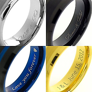 King's Cross Personalized Engraved Elegant 6mm/8mm Silver Tungsten Wedding Band w/Beautiful Koa Wood & Abalone Inlays (tungsten (8mm), 12.5)