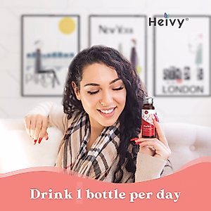 Heivy Liquid Collagen for Women, Collagen Drink with 10,000mg Marine Collagen Peptides, Collagen Liquid for Women for Hair Growth, Skin Repair, Nail Strength, 1.69 Fl Oz (Pack of 10)
