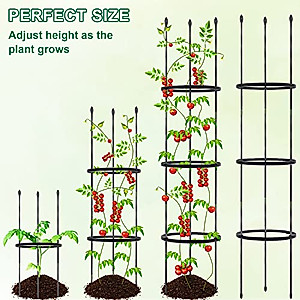 deaunbr 2 Pack Garden Trellis and Tomato Cages, Plant Supports Plant Trellis for Climbing Plants Indoor Outdoor, DIY Tomatoes Cage Potted Plant Support Stakes for Vegetable, Rose, Bean, Pots